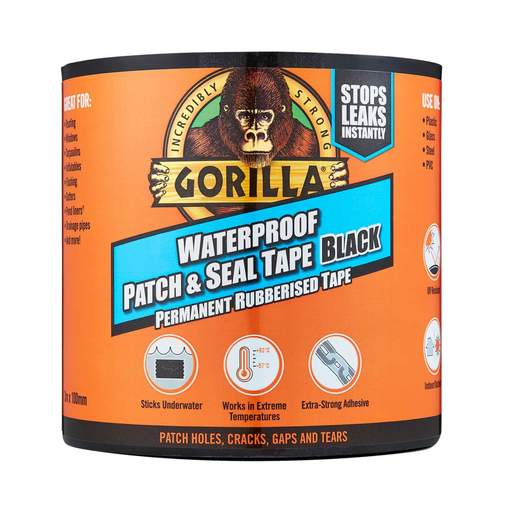 Gorilla Waterproof Patch and Seal Tape Black (3m Roll) (3044721) | CEF