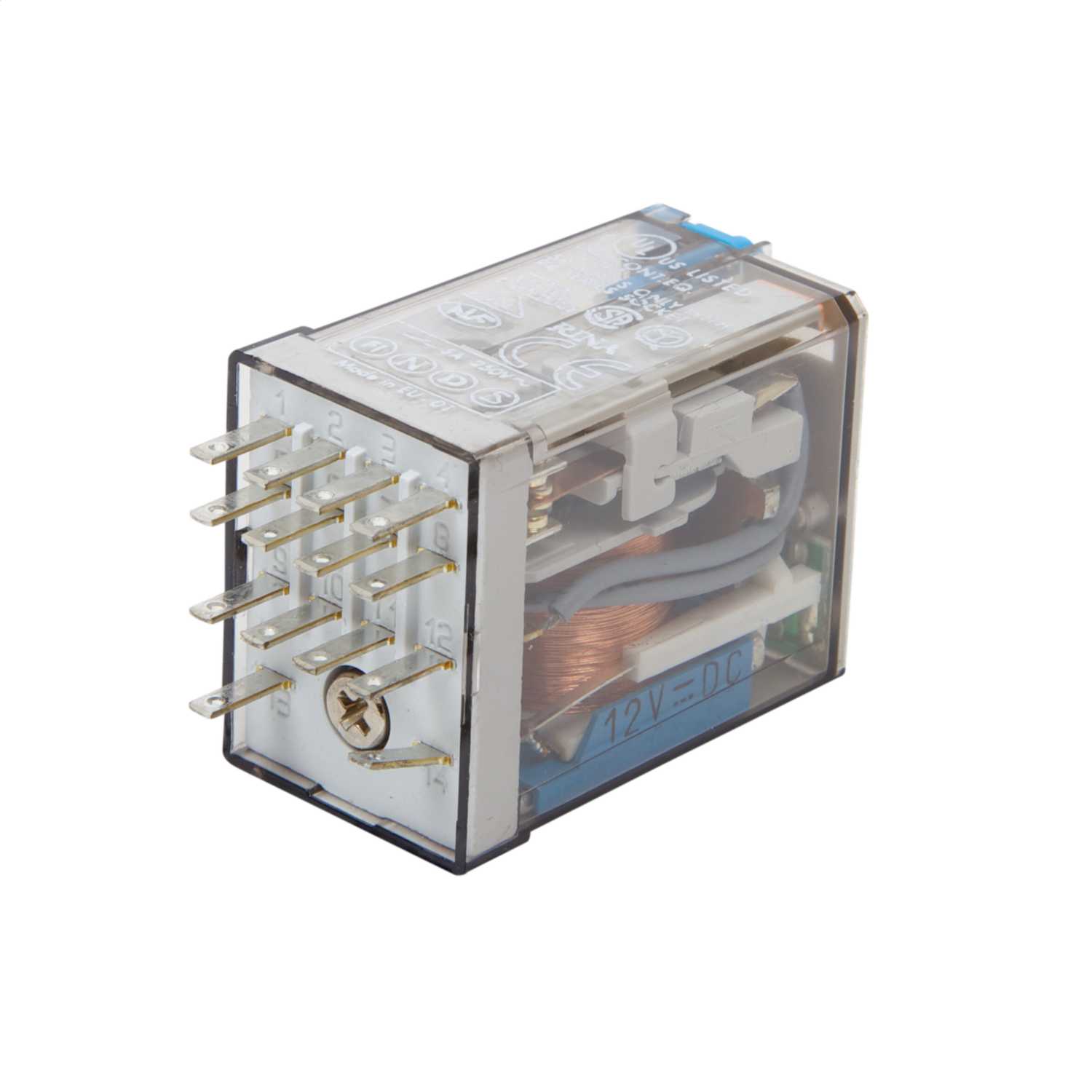 Finder 14 Pin 12V DC 7A 4 Pole Mini Plug In Relay with LED (5534-9012 ...