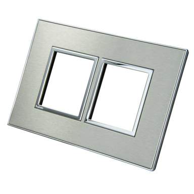 Legrand Arteor 2 Gang 4 Module Surround Plate Brushed Metal Stainless ...