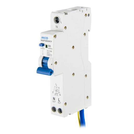 MCG 6A 1P+N 1 Module B Curve 10kA 30mA Type A RCBO (6A2P30BSMTP) | CEF