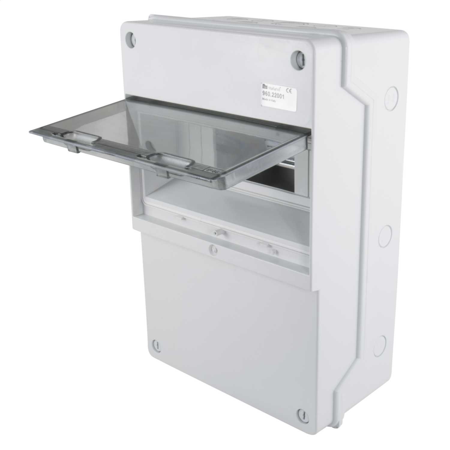 MCG 12 Module Enclosure with Clear Opening Cover and DIN Rail (960. ...