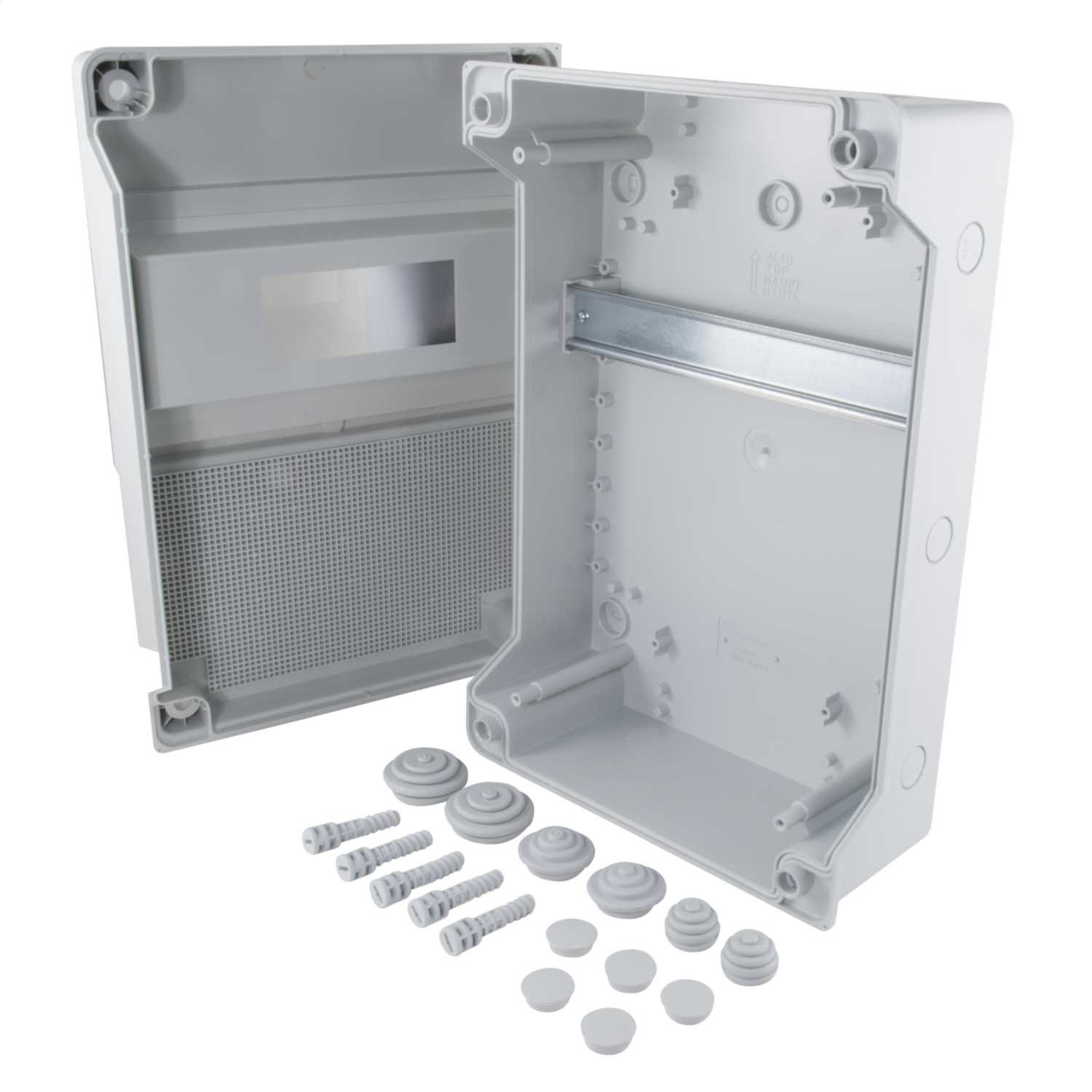 MCG 12 Module Enclosure with Clear Opening Cover and DIN Rail (960. ...
