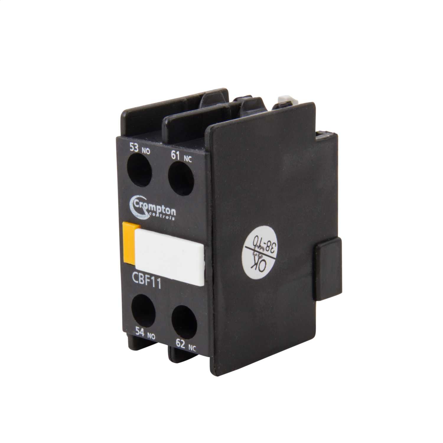 Crompton Top Mount Auxiliary 1 NO and 1 NC - 10A Maximum Rated (Blister ...