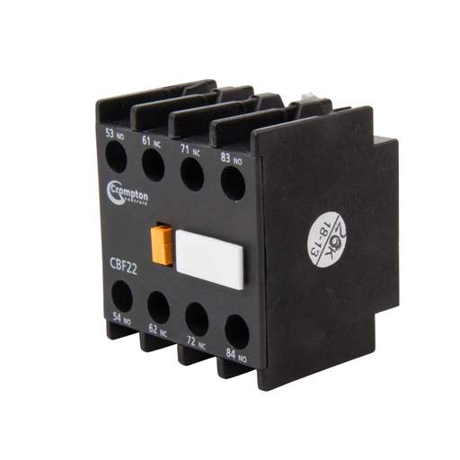 Crompton Top Mount Auxiliary 2 NO and 2 NC - 10A Maximum Rated (Blister ...