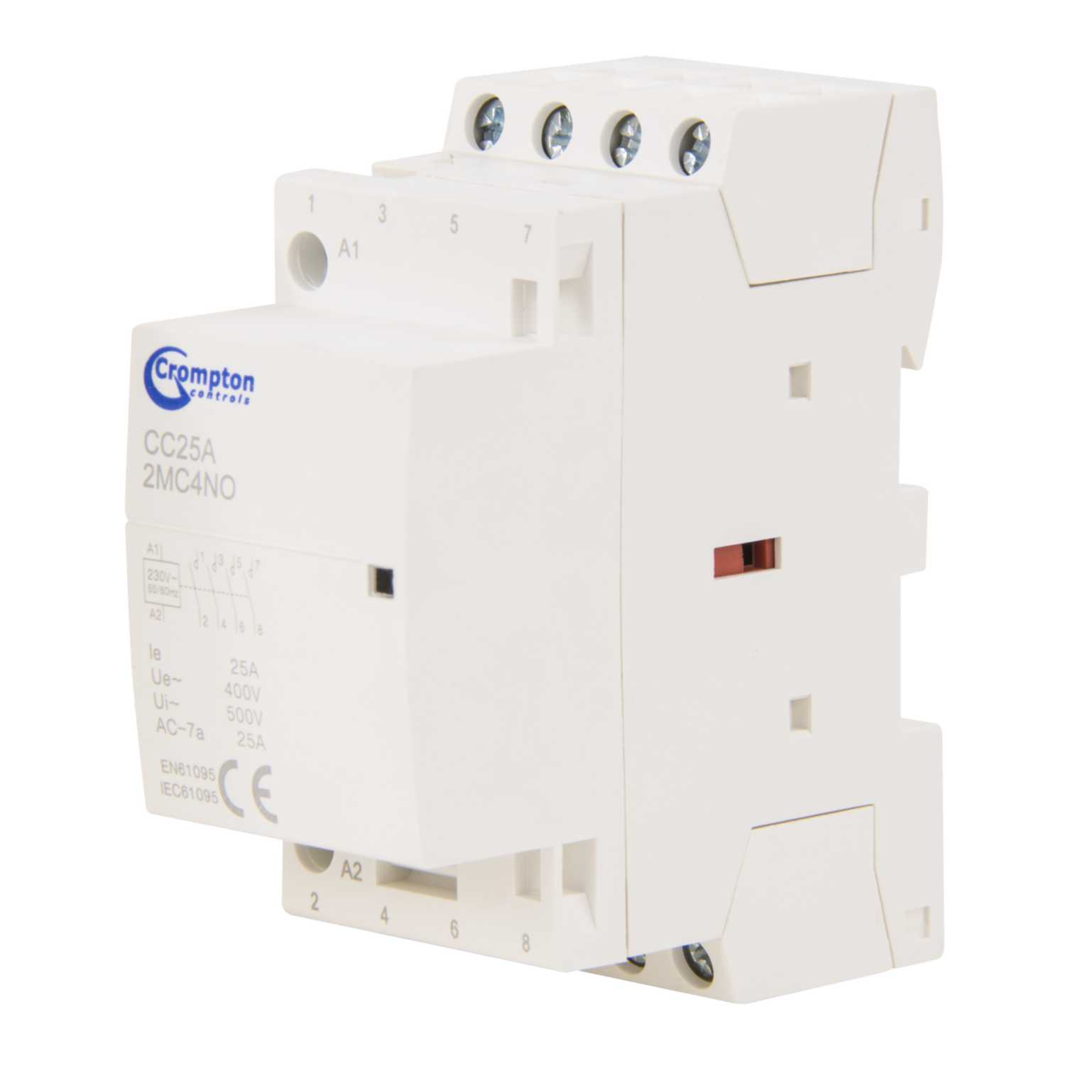 Crompton 25A 4 Pole 230V 2 Modular Contactor 4 NO Contacts ...