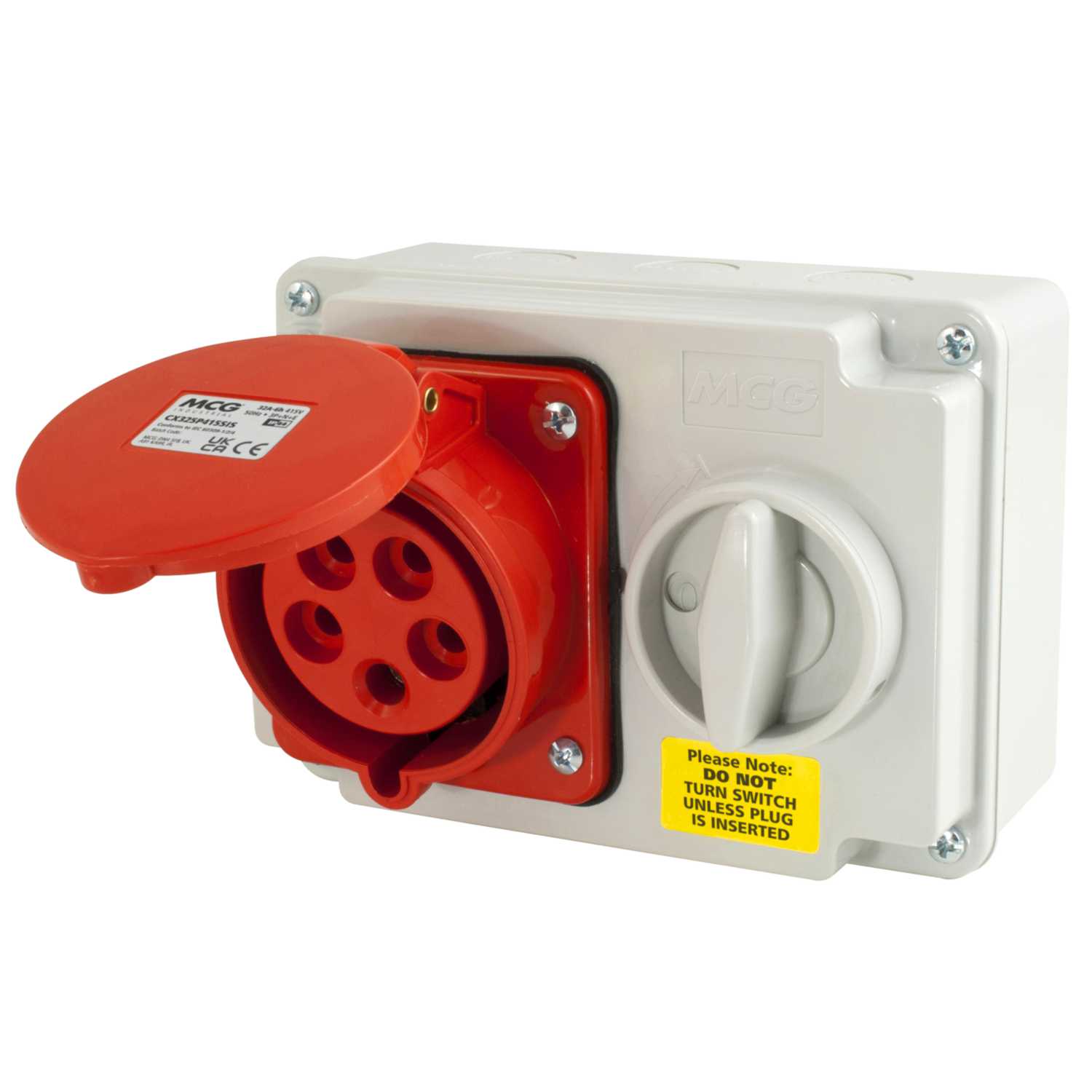 Connexs 32A 3P+N+E 415V Interlocked Switched Socket IP44 (CX325P415SIS) | CEF