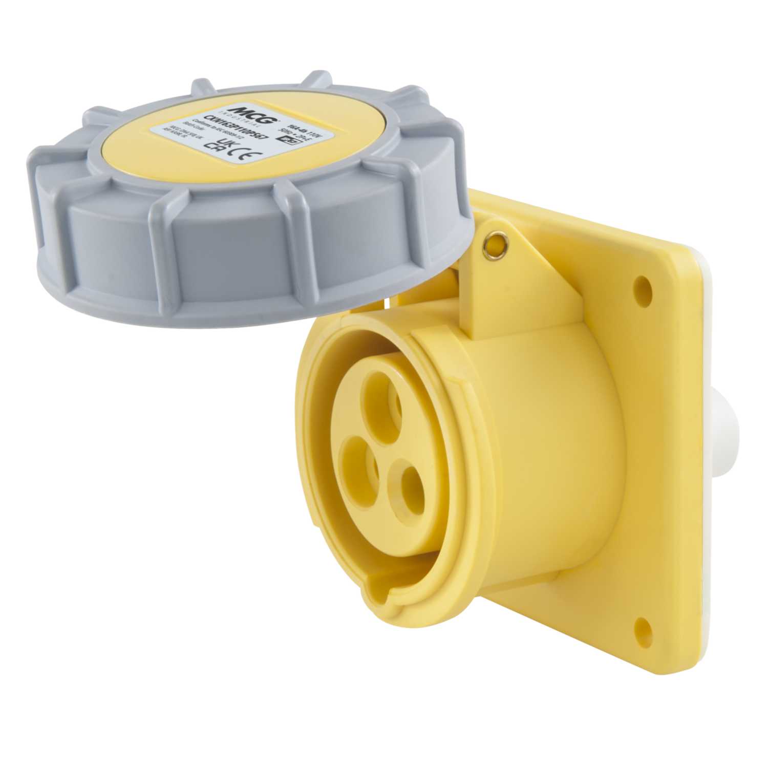 Connexs 16A 2P+E 110V Panel Mounted Socket IP67 (CXN163P110PS67) | CEF