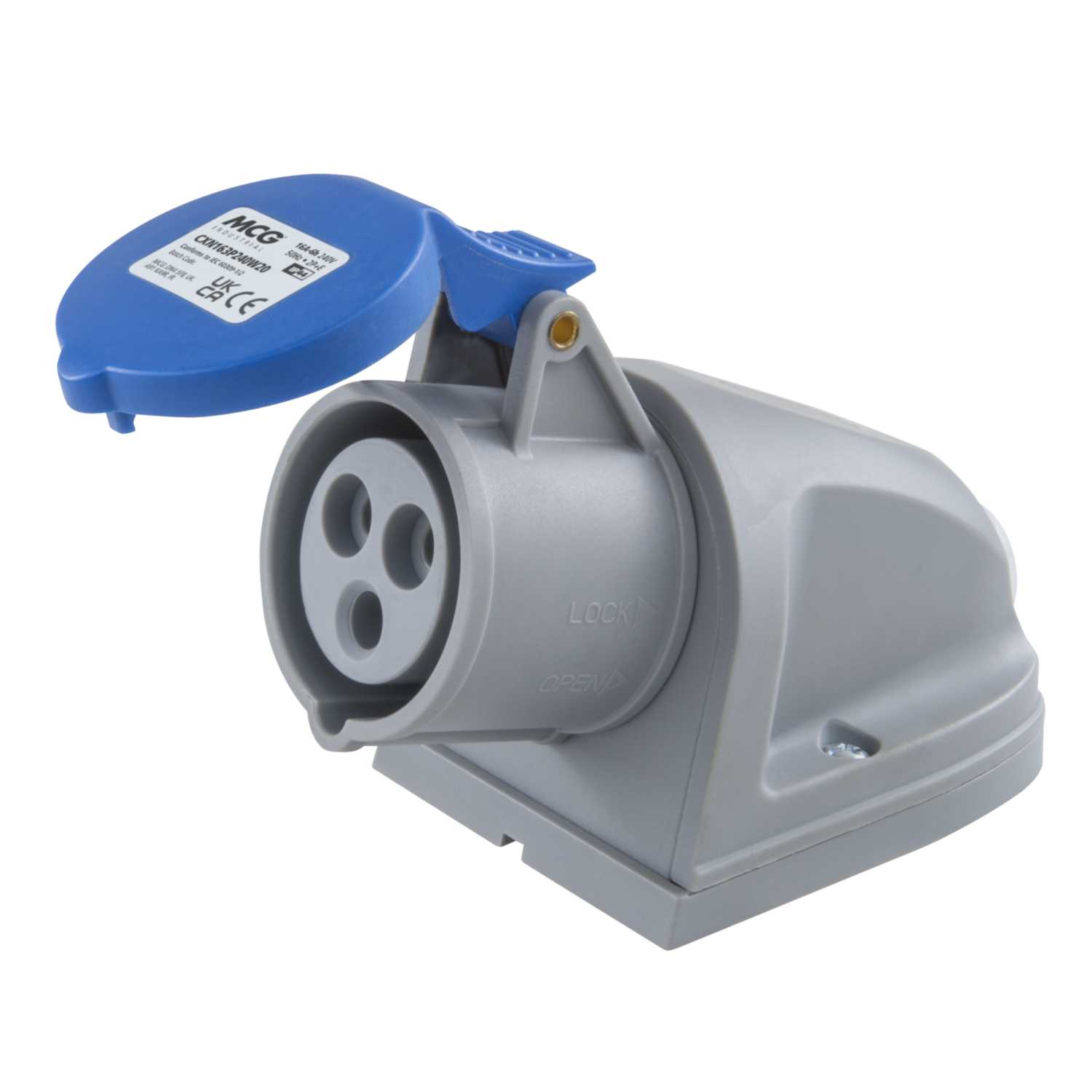 Connexs 16A 2P+E 230V Wall Mounted Socket IP44 with 20mm Gland ...