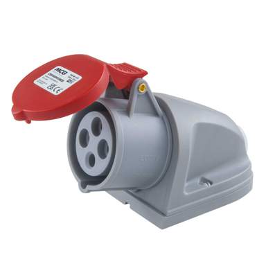 MCG 16A 3P+E 415V Wall Socket IP44 with 20mm Gland (CXN164P415W20) | CEF