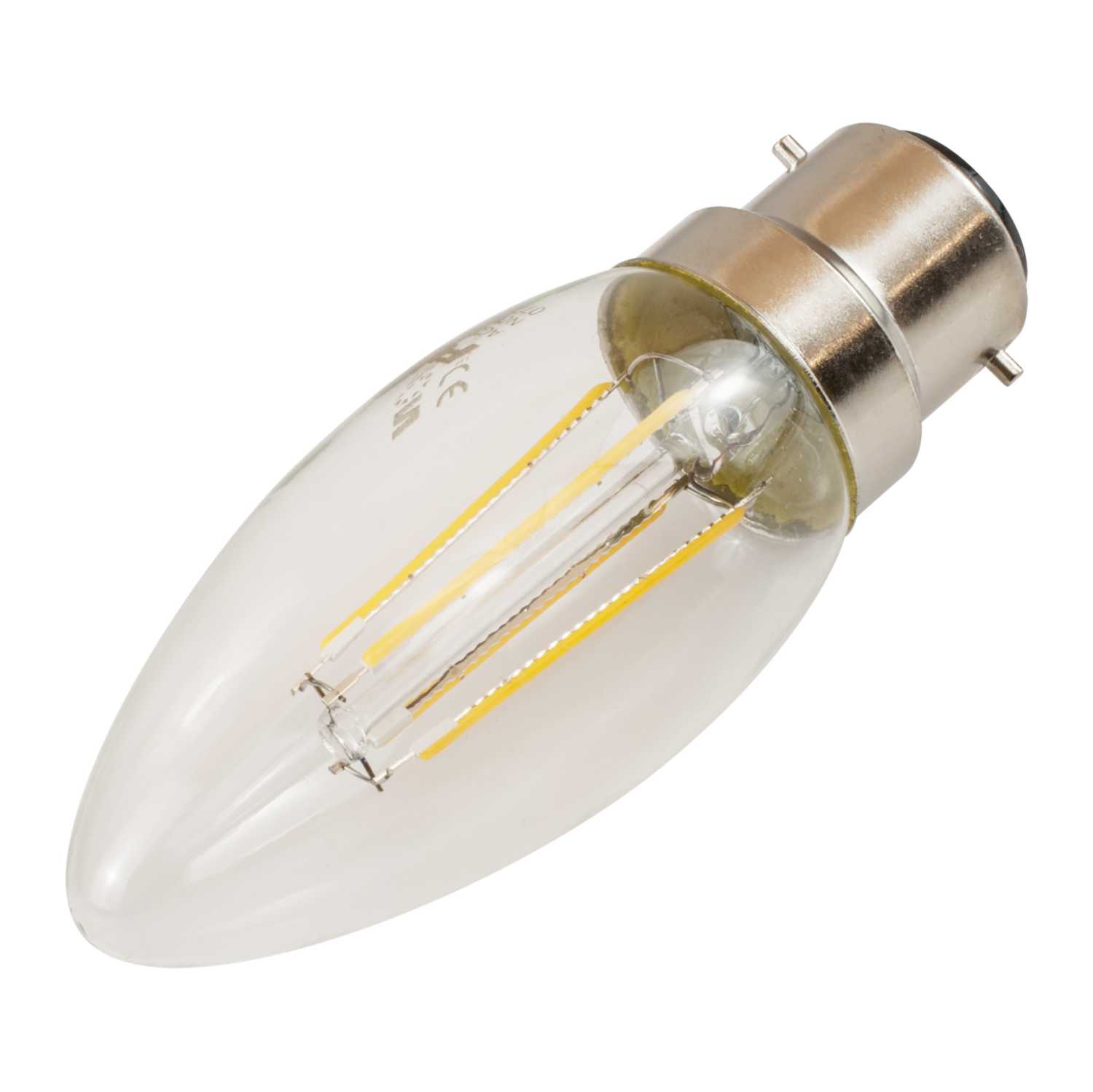 Fusion 4W BC LED Dimmable Filament Candle Lamp 2700K (EDLED/FCAN4BC/DIM ...