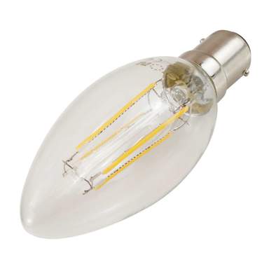 Fusion 4W SBC LED Non Dimmable Filament Candle Lamp 2700K (EDLED ...