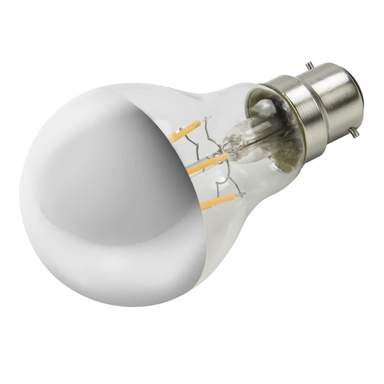 Fusion 6W BC LED Non Dimmable Filament GLS Lamp Crown Silver 2700K ...