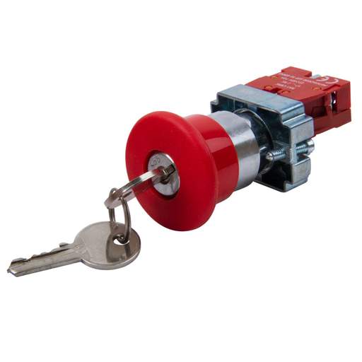 MCG Emergency Stop Pushbutton Key Release with 1 NC Contact Block ...