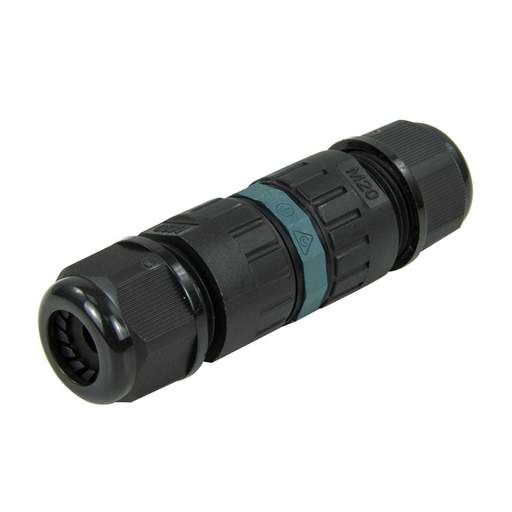 F4P 16A In-Line 3 Pole Cable Connector IP68 Black (F4PINLINEC) | CEF