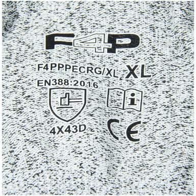 F4P X Large Cut Resistant Work Gloves Grey (F4PPPECRG/XL) | CEF