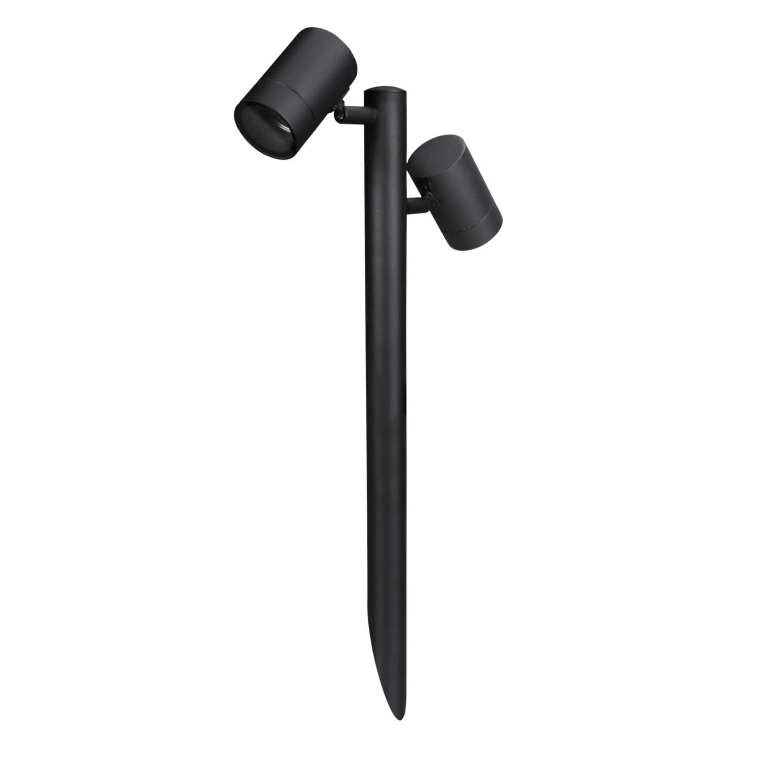 Fusion GU10 Raised Twin Head Ground Spike Light Black (FGSRBT) | CEF