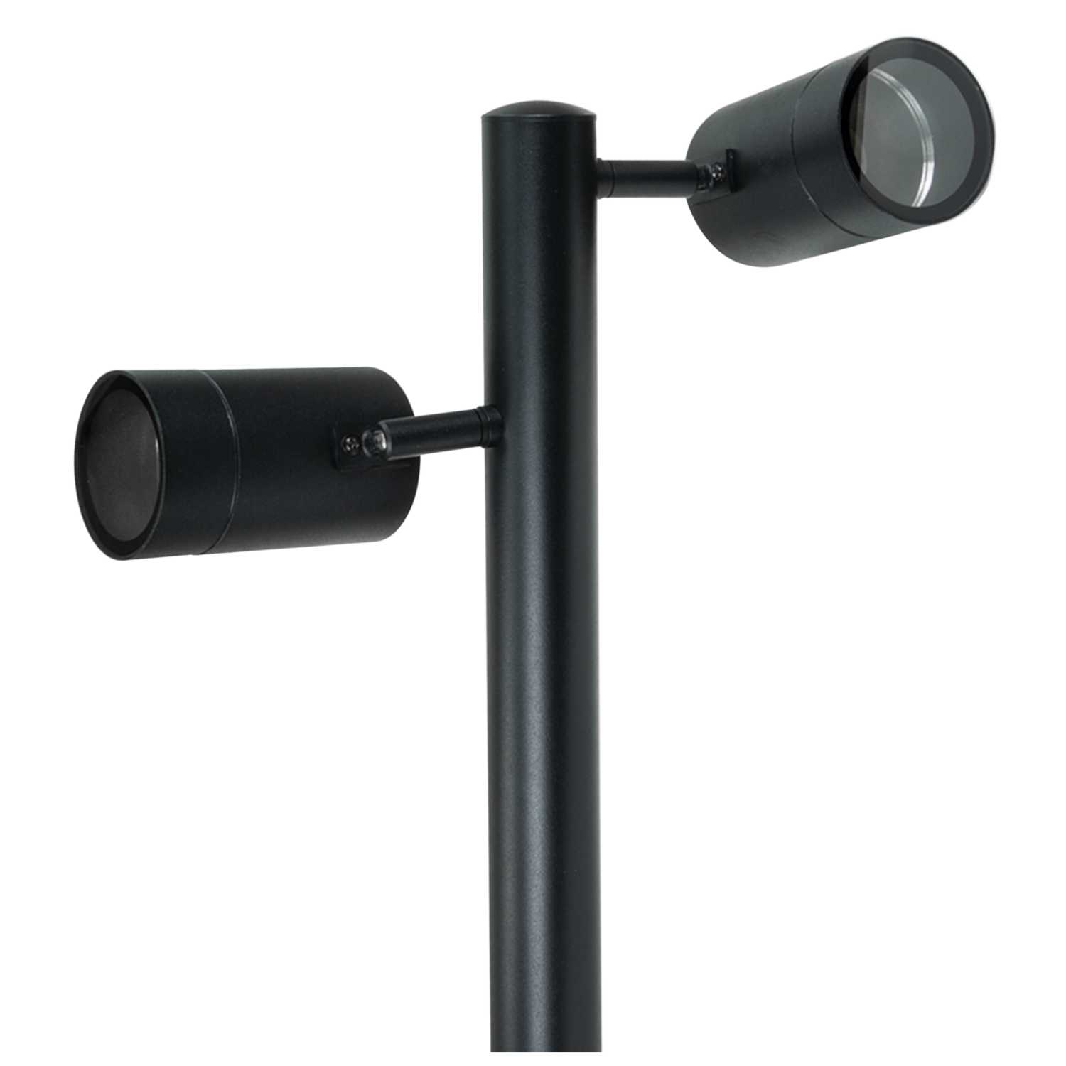 Fusion GU10 Raised Twin Head Ground Spike Light Black (FGSRBT) | CEF