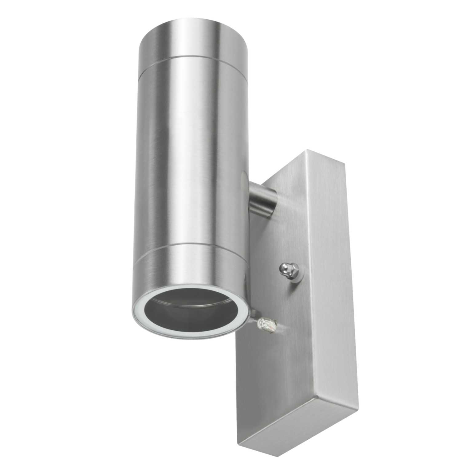 Fusion GU10 Up / Down Wall Light with Photocell Stainless Steel (FWLUDSSPC) | CEF