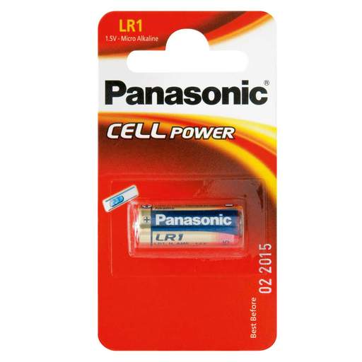 Panasonic 1.5V LR1 Micro Alkaline Battery (Pack of 1) (LR1) | CEF