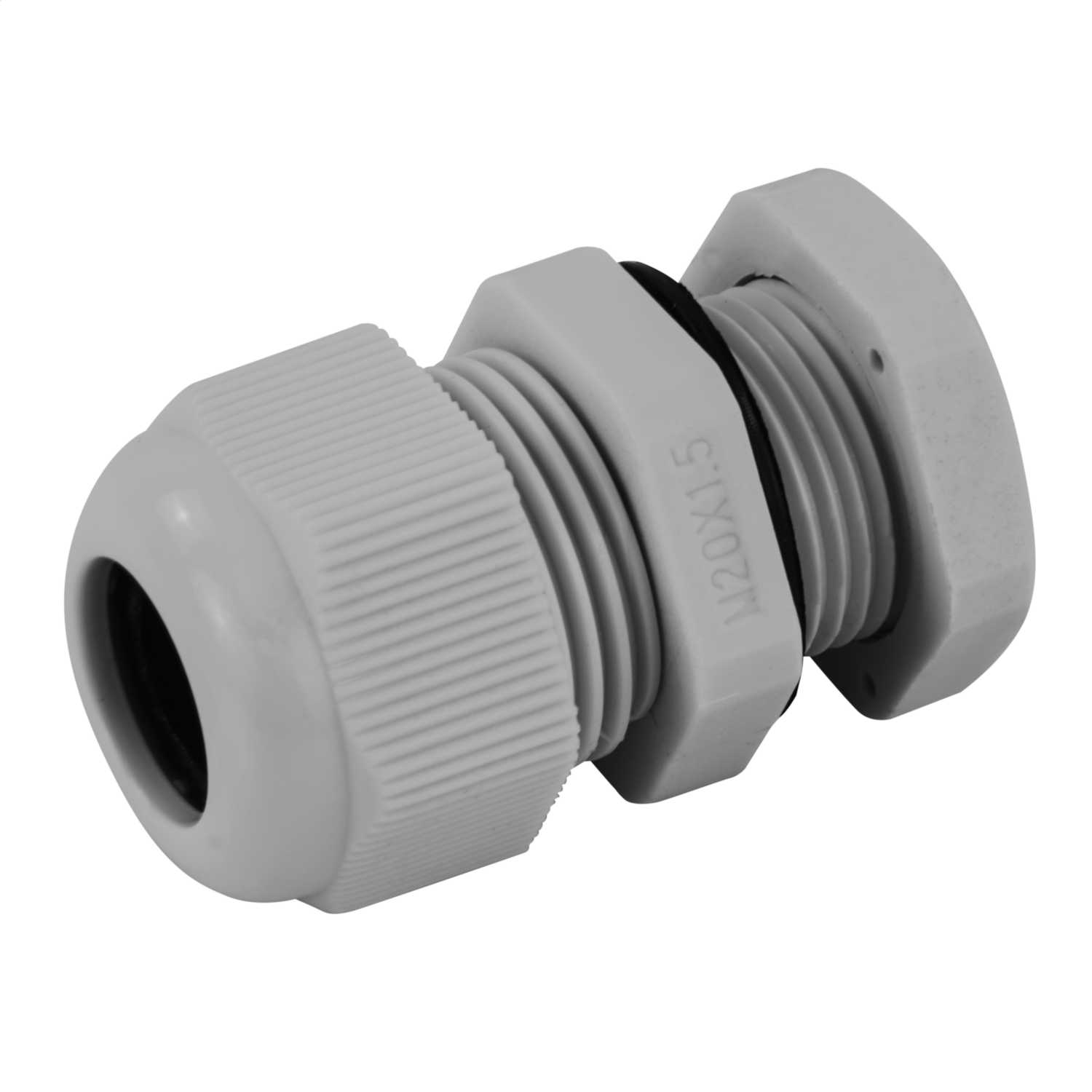 MCG 20mm IP68 Long Thread Wide Compression Gland with Locknut Grey ...