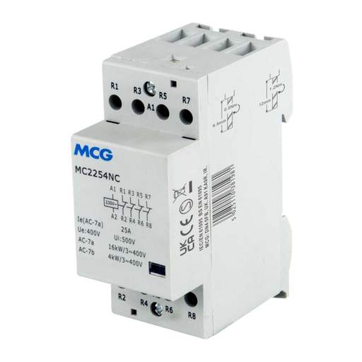 MCG 25A 4P 2 Mod 4 NC Modular Contactor (MC2254NC) | CEF