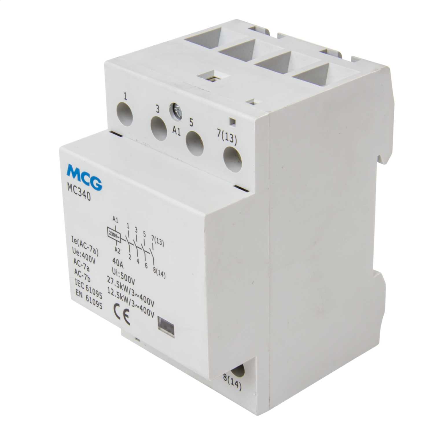MCG 40A 4 Pole 230V 3 Module Contactor 4 NO Contacts (Blister Packed ...