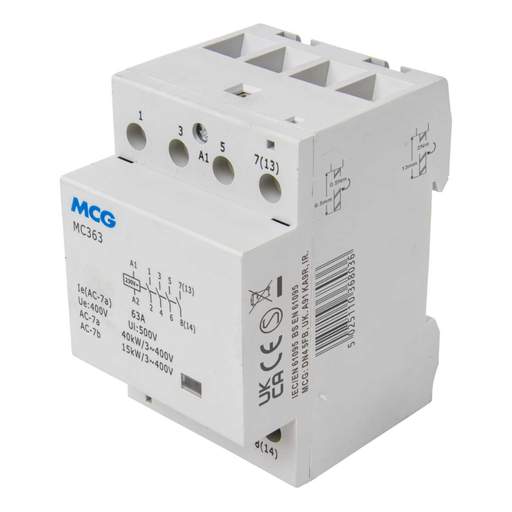 MCG 63A 4P 3 Mod 4 NO Modular Contactor (MC363) | CEF