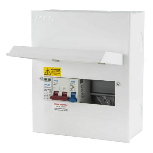 MCG 4 Way 100A Isolator Incomer Metal Clad Consumer Unit Pre-Wired SPD ...
