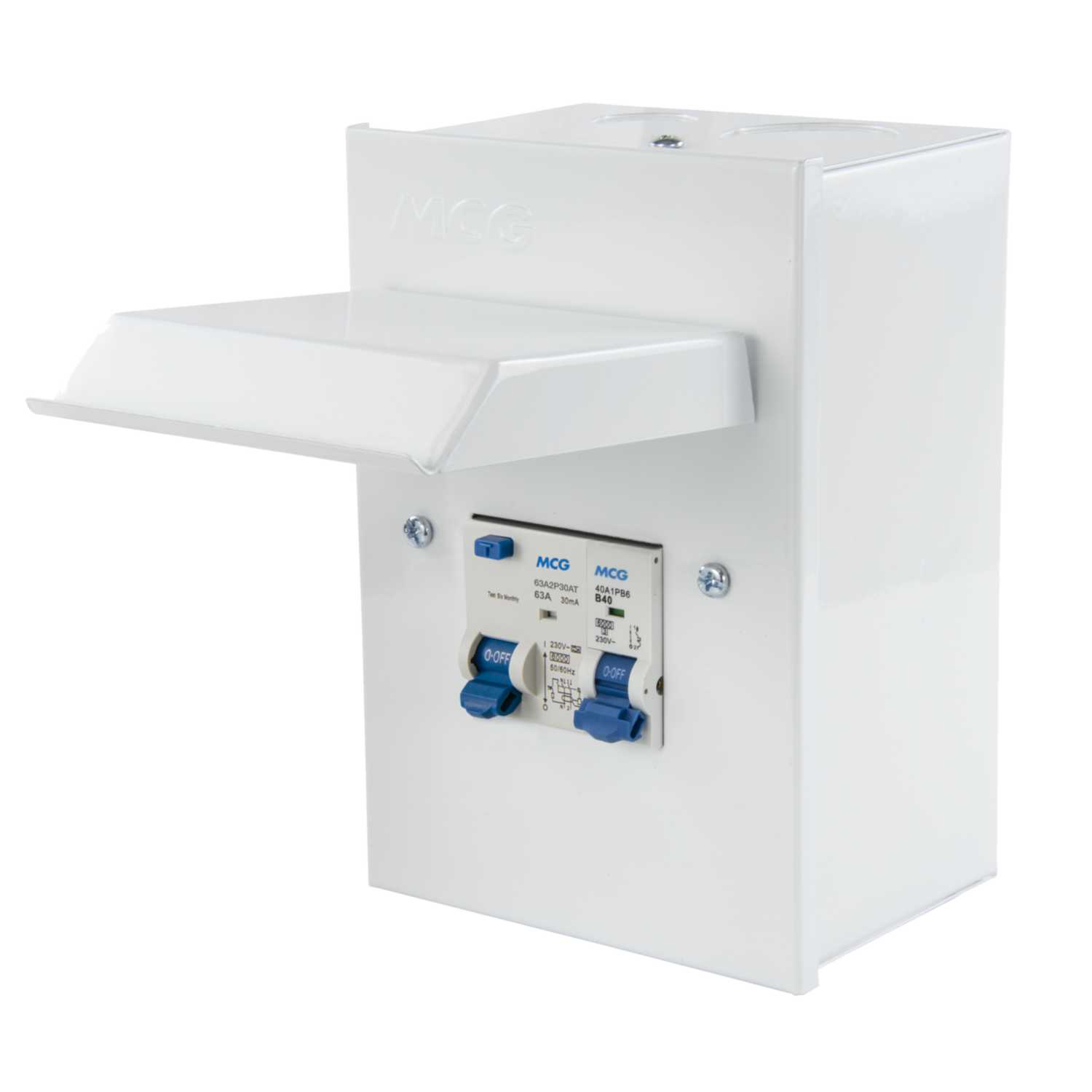 MCG Metal Clad Shower Unit with 63A Type A RCD and 40A MCB (MSU63AT40 ...