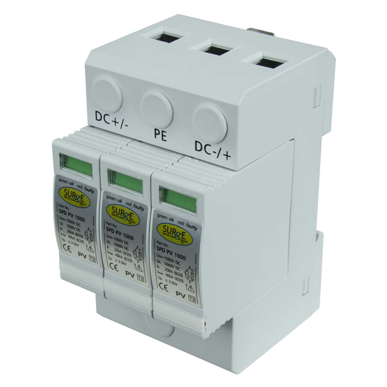 MCG 3 Module 1000V DC Type 2 Surge Protector (SPD PV1000) | CEF