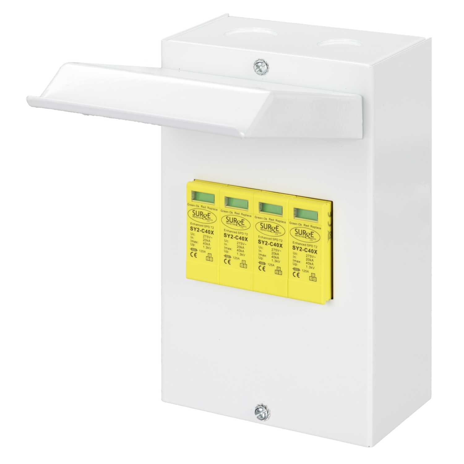 MCG 40kA 4 Module 3 Pole and Neutral Type 2+3 Surge Protector with ...