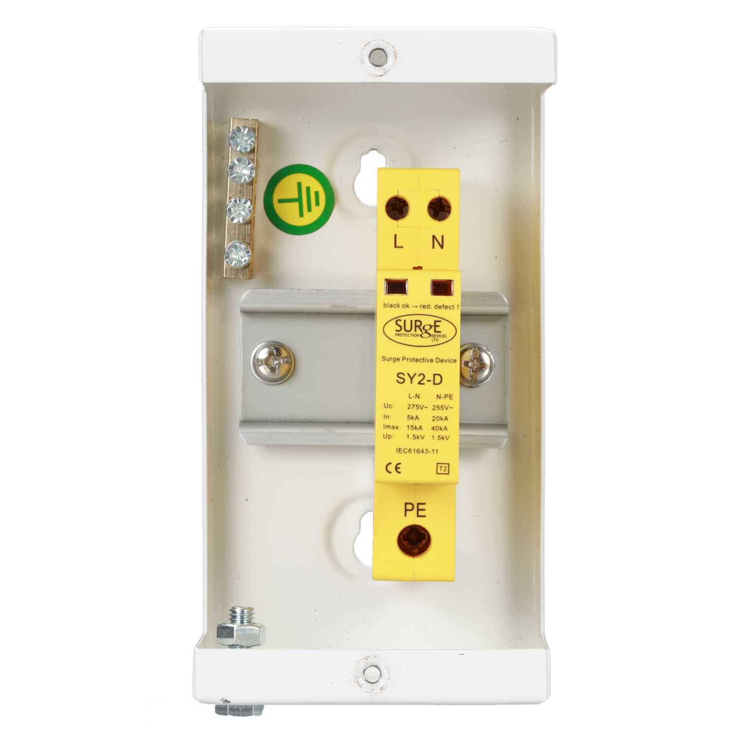 MCG 15kA 1 Module Single Pole Type 2+3 Surge Protector with Metal ...