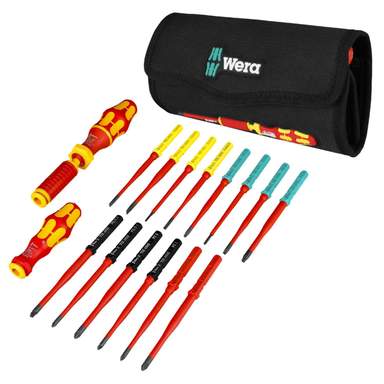 Wera 16 Piece Kraftform Kompakt VDE Universal Torque Screwdriver Set ...