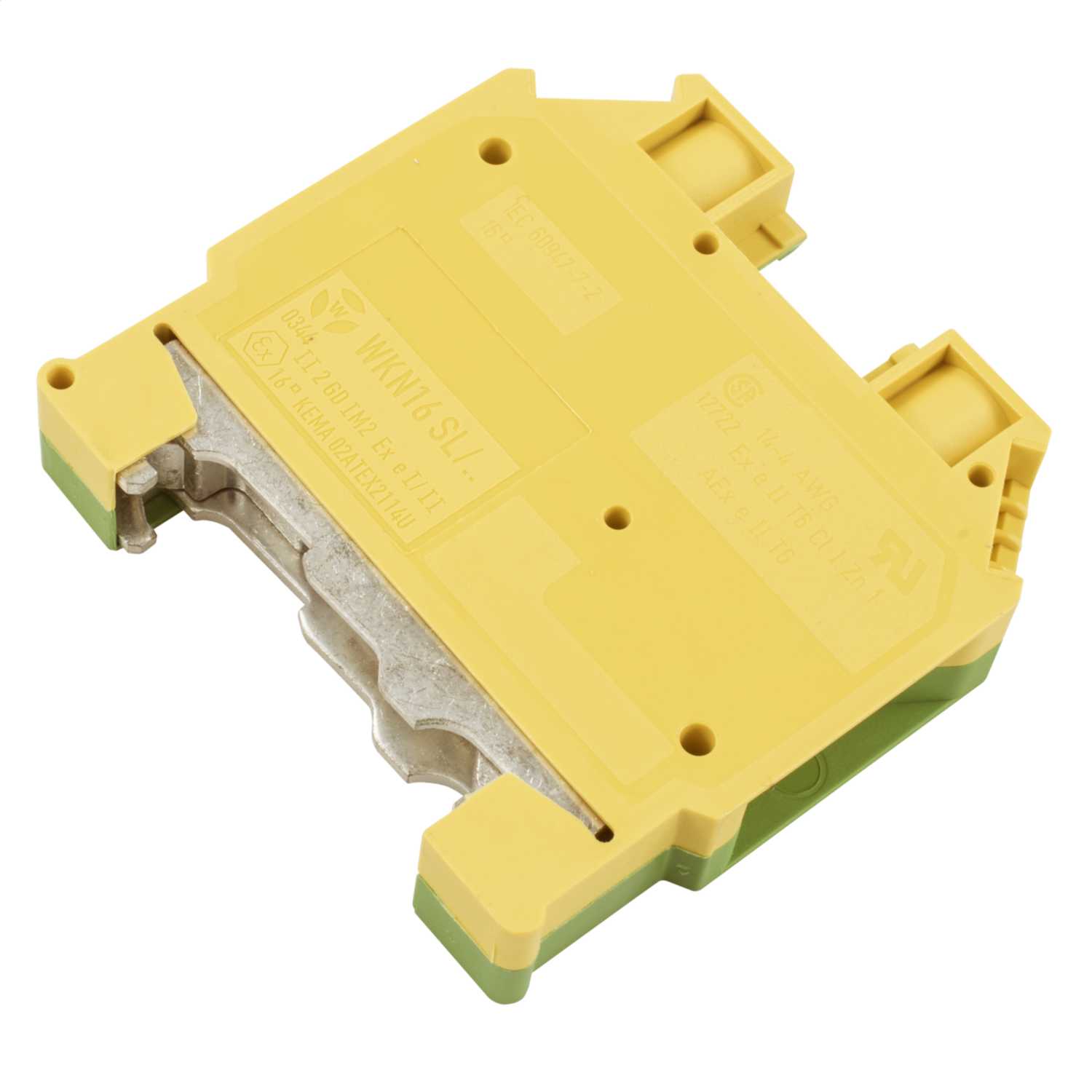 Wieland 16mm Earth DIN Rail Terminal Green / Yellow (WKN16SLU) | CEF