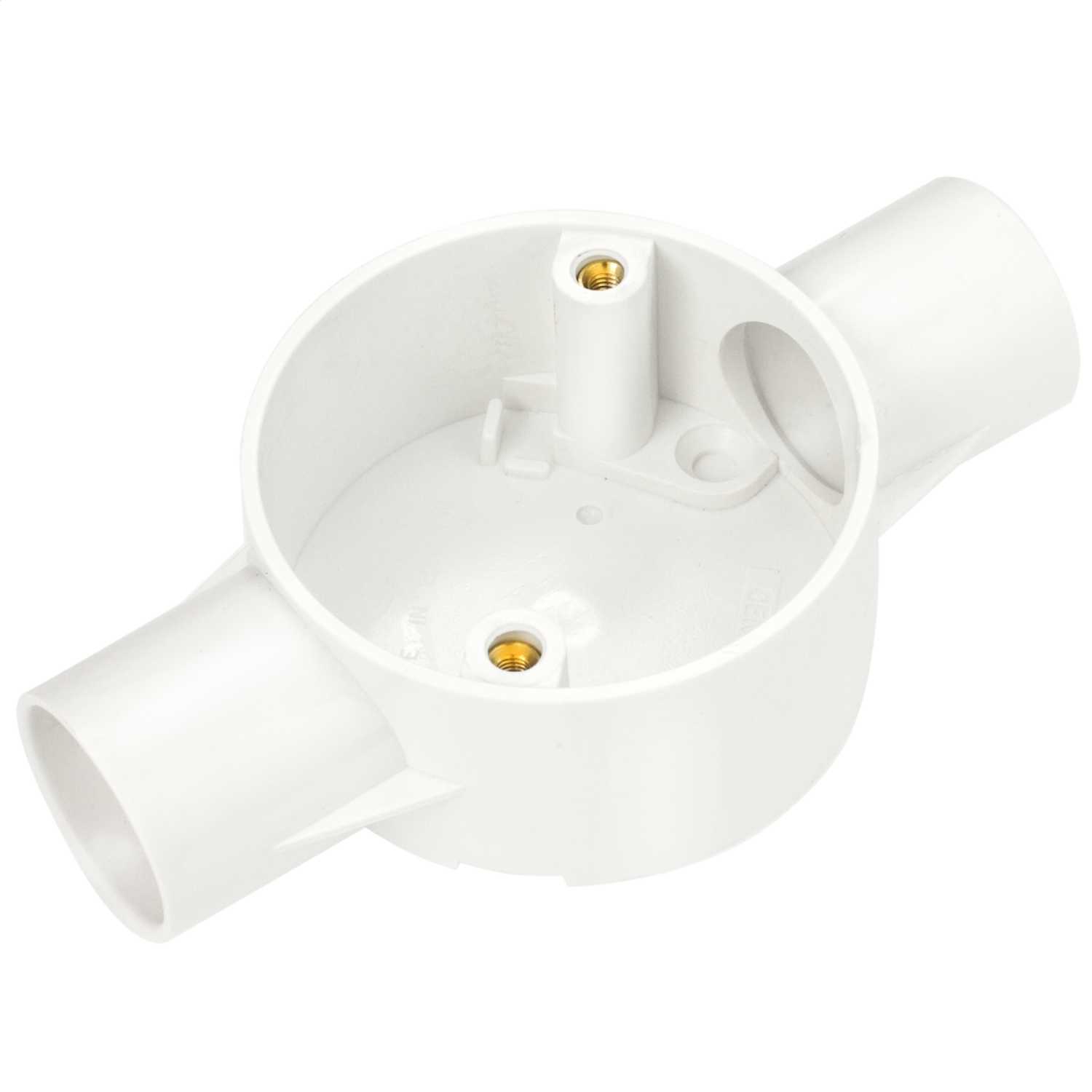 Centaur 25mm PVC Conduit Through Box White (Sold in 1's) (25 CRB 3W) | CEF