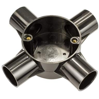 Centaur 25mm PVC Conduit 4 Way Box Black (Sold in 1's) (25 CRB 6B) | CEF