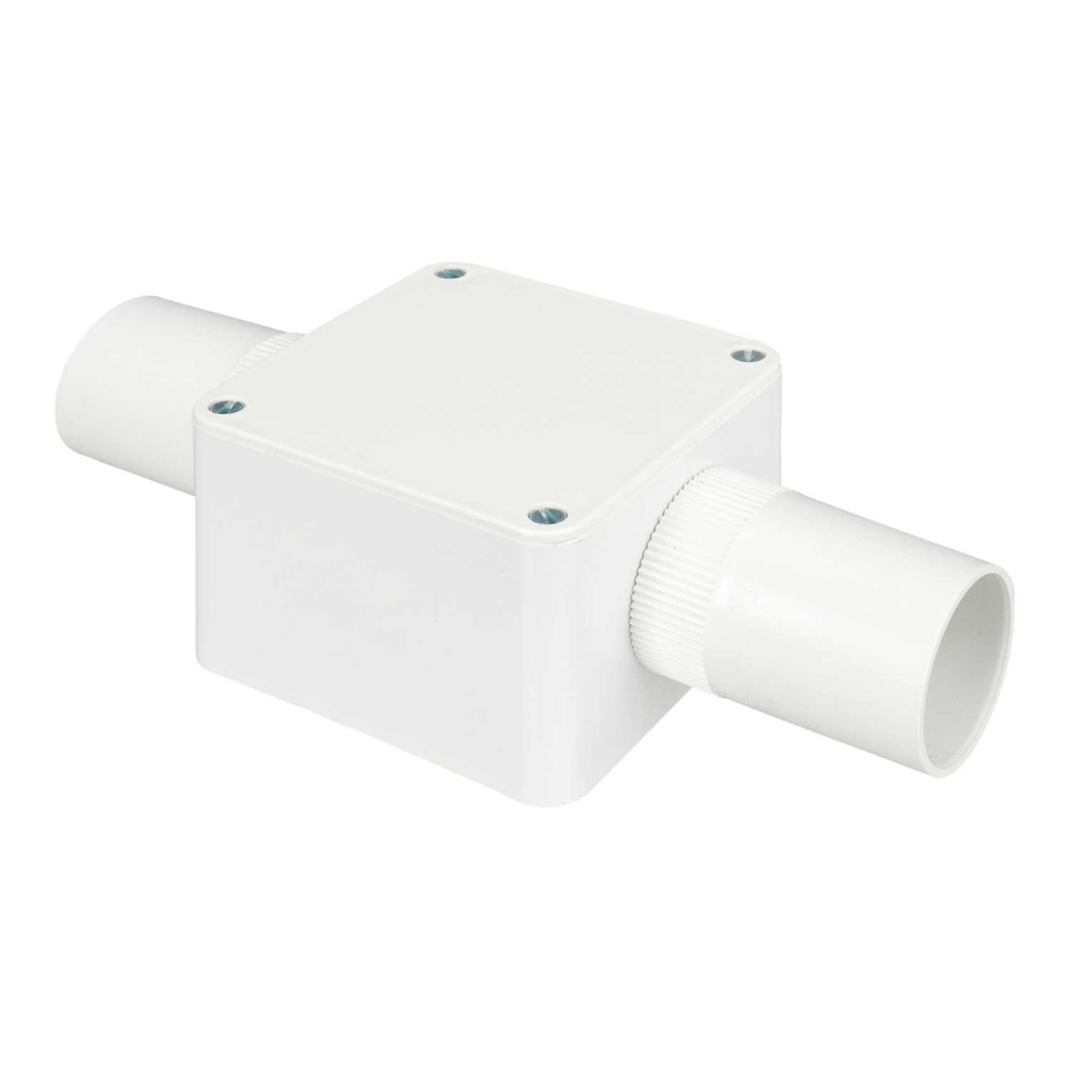 Centaur 32mm PVC Conduit Through Box White (Sold in 1's) (32 SRB 3W) | CEF