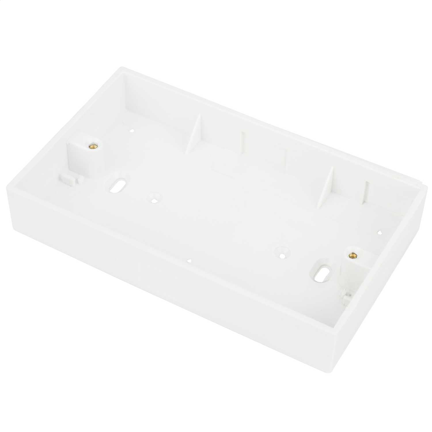 Centaur 2 Gang 25mm PVC Surface Box Square Corners White (SB 2W) | CEF