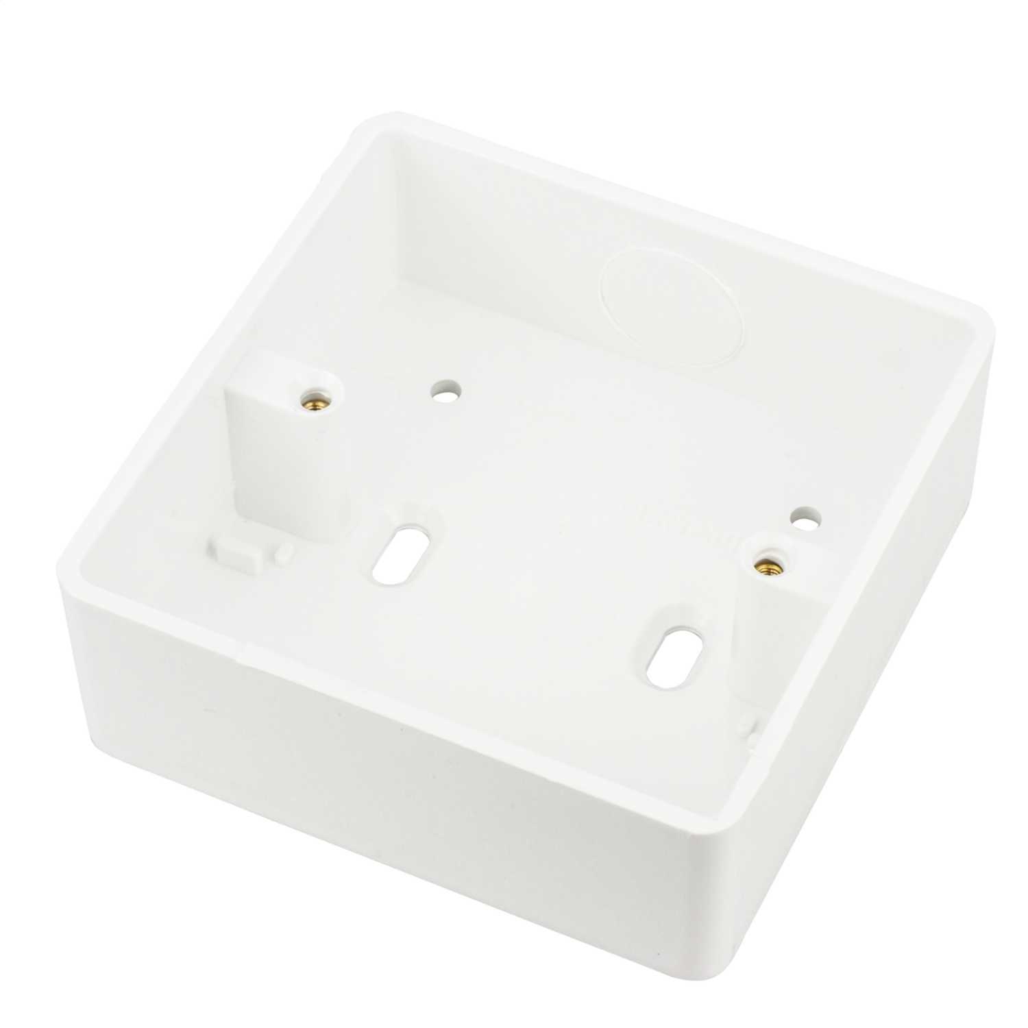 Centaur 1 Gang 32mm PVC Surface Box Round Corners 20mm KO White (SBR/7W ...