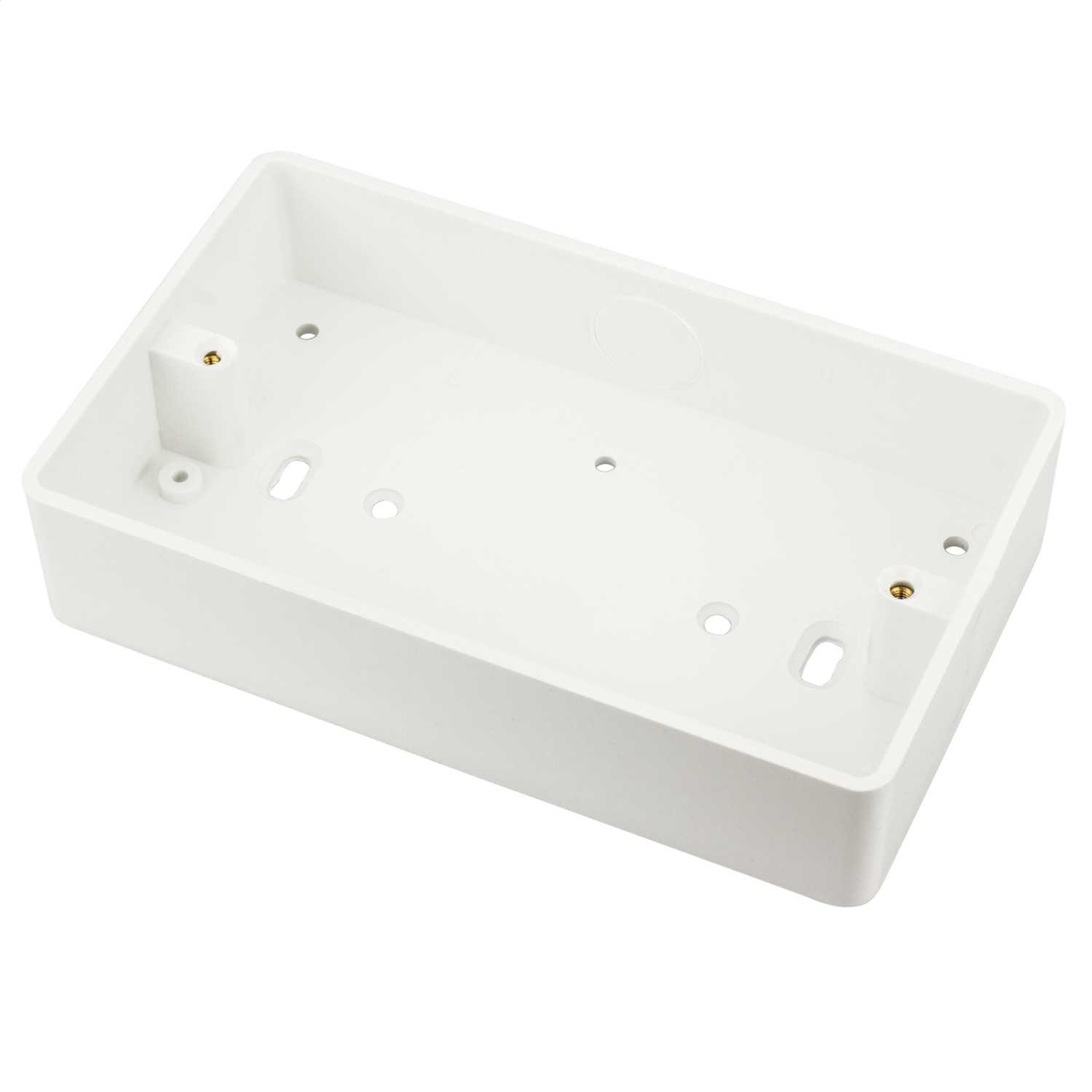 Centaur 2 Gang 32mm PVC Surface Box Round Corners 20mm KO White (SBR/8W ...