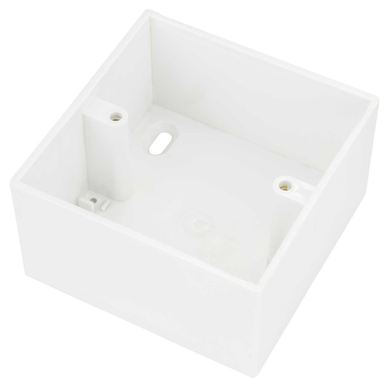 Centaur 1 Gang 44mm PVC Surface Box Square Corners 20mm KO White (SBR ...