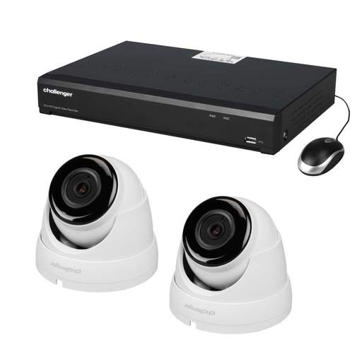 Challenger 4 Channel 2 White Dome Camera 2MP HD 1TB CCTV Kit (CHANCKIT1 ...