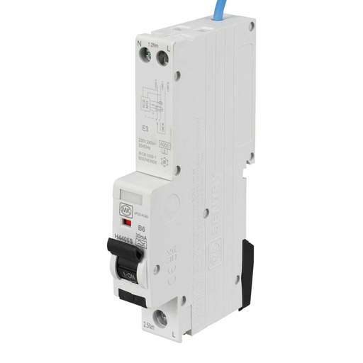 MK Sentry 6A Double Pole 1 Module B Curve 6kA 30mA Type A AFDD Combined RCBO (H4406S) | CEF