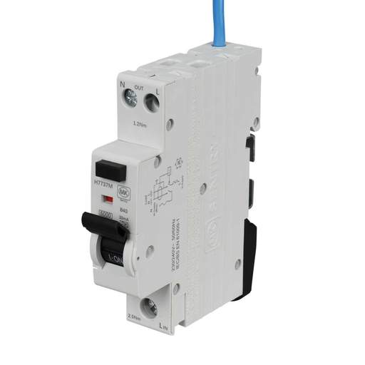 MK Sentry 40A Double Pole 1 Module Bidirectional B Curve 6kA 30mA Type A Compact RCBO (H7737M) | CEF