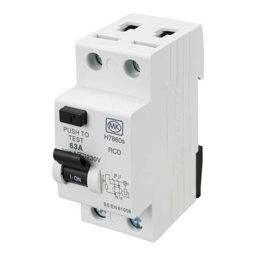 MK Sentry 63A 2 Pole 30mA Type AC RCD (H7860S) | CEF