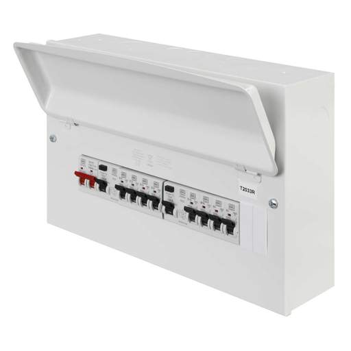 MK Sentry 16 Way Flexible Dual 100A RCD Metal Clad Consumer Unit with 8 ...