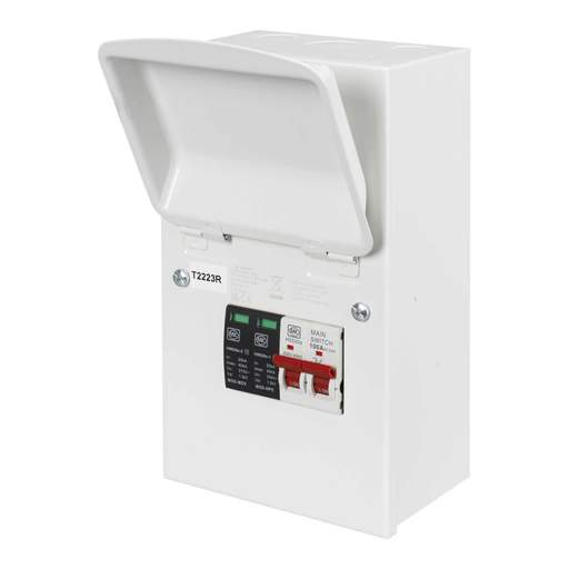 MK Sentry 4 Way 100A Isolator Incomer Metal Clad Consumer Unit with Type 2 SPD (YS5704SMET) | CEF
