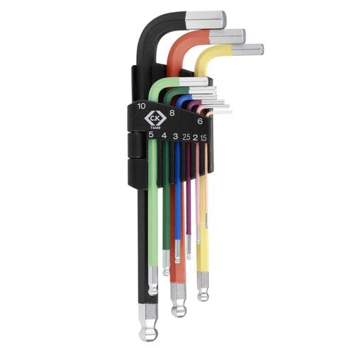 Hex Key Coloured Ball End Metric Set of 9 | CEF