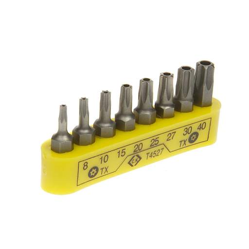 CK Tx Tamperproof Screwdriver Bit Clips 8 Piece Set (T4527) | CEF