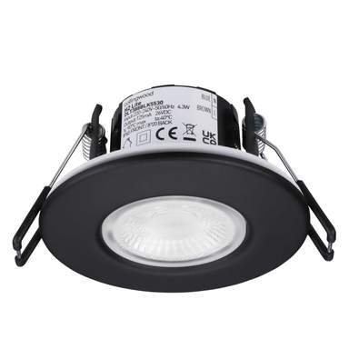 Collingwood H2 Lite 4.3W LED Fire Rated Dimmable Downlight Matt Black ...